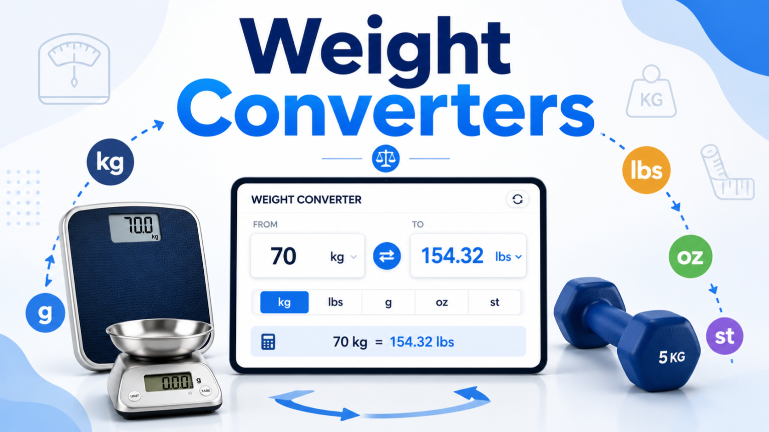 Weight Converters – Convert kg, lbs, stones, grams and ounces